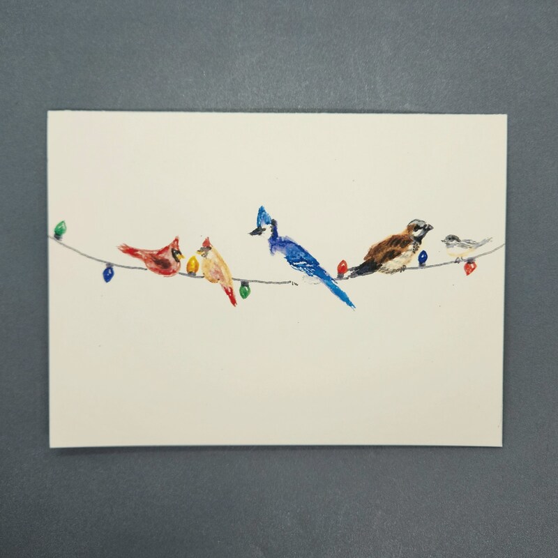 Bird Christmas Card - Etsy