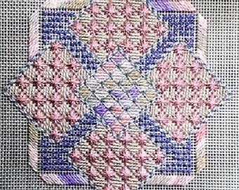 Needlepoint Embroidery Chart Canvas Work 'star Pink' - Etsy