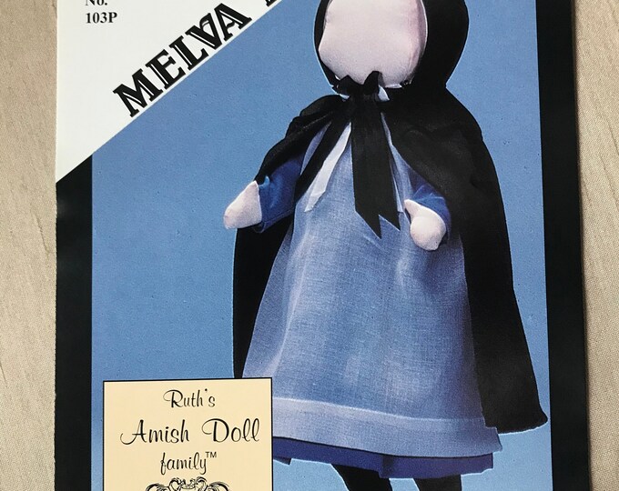 Vintage Ruth's Amish Doll Pattern No. 103P Melva, Faceless Amish Doll ...