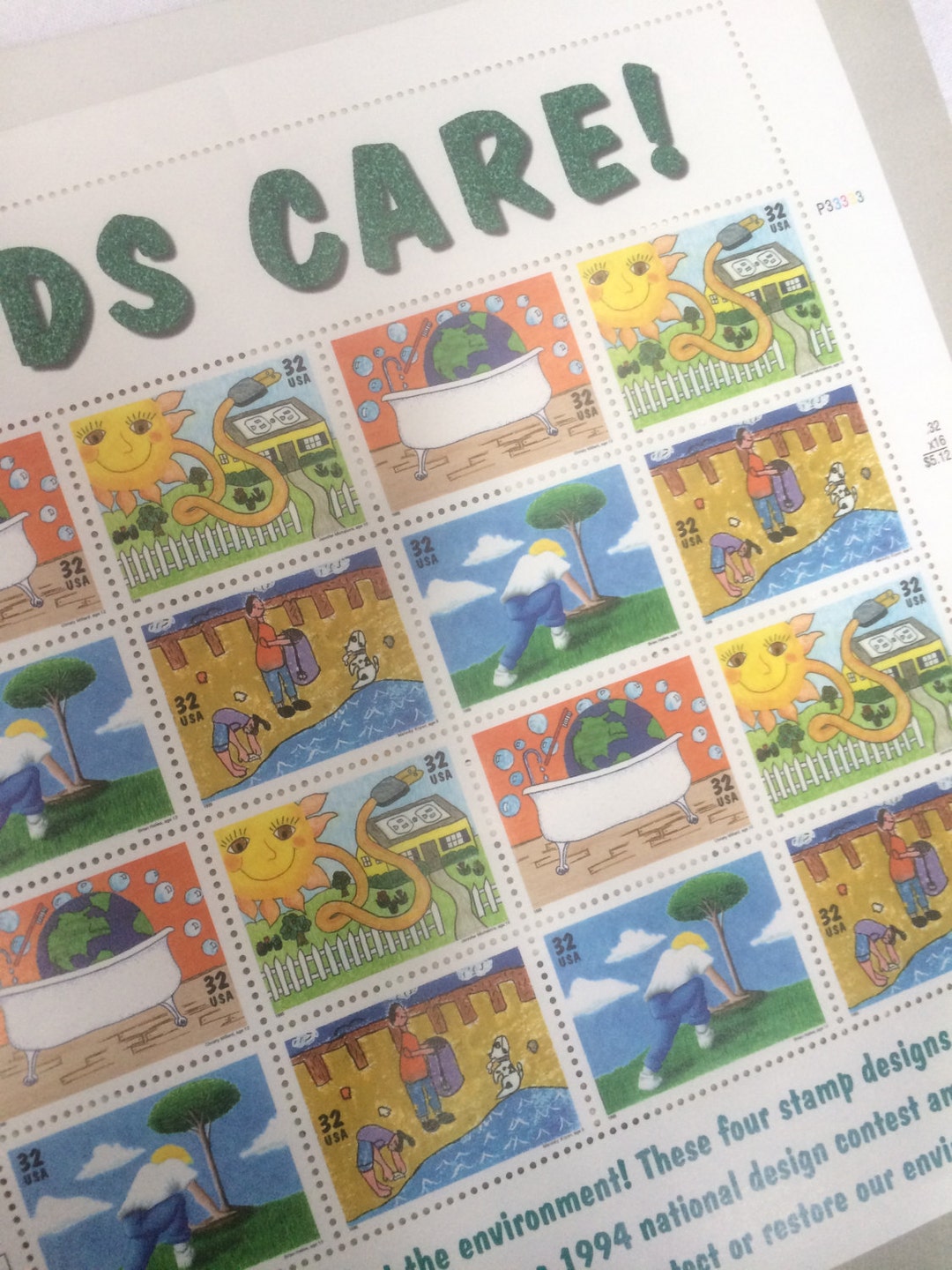 Vintage Kids Care Environment Stamps Save the Date Sheet of - Etsy