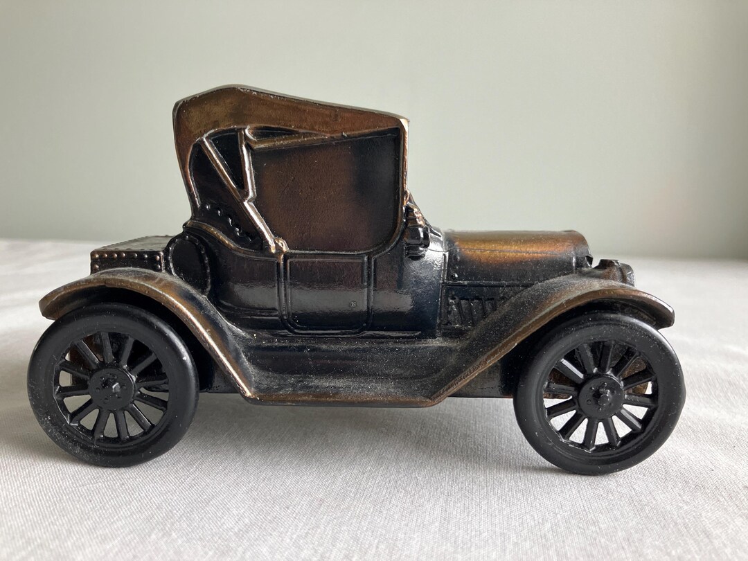 Vintage 1974 Banthrico Die Cast Car Bank: Bronze Tone Metal - Etsy