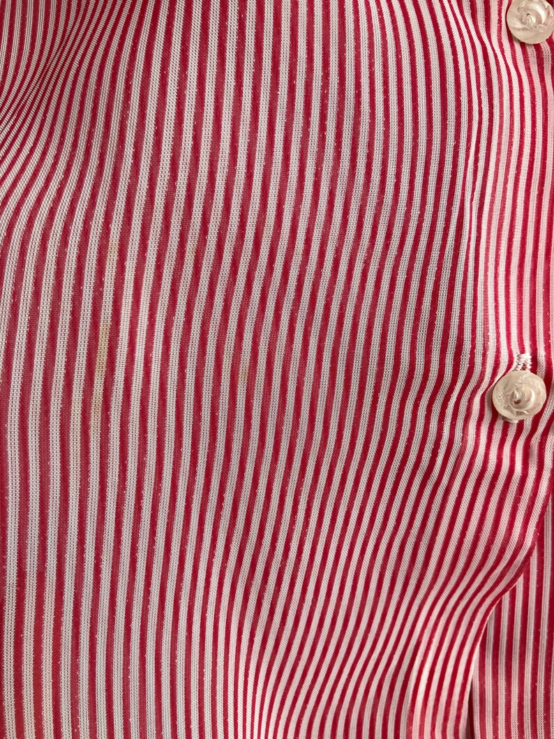 Vintage Sheer Red & White Striped Blouse, Dotty Mann of Cleveland ...
