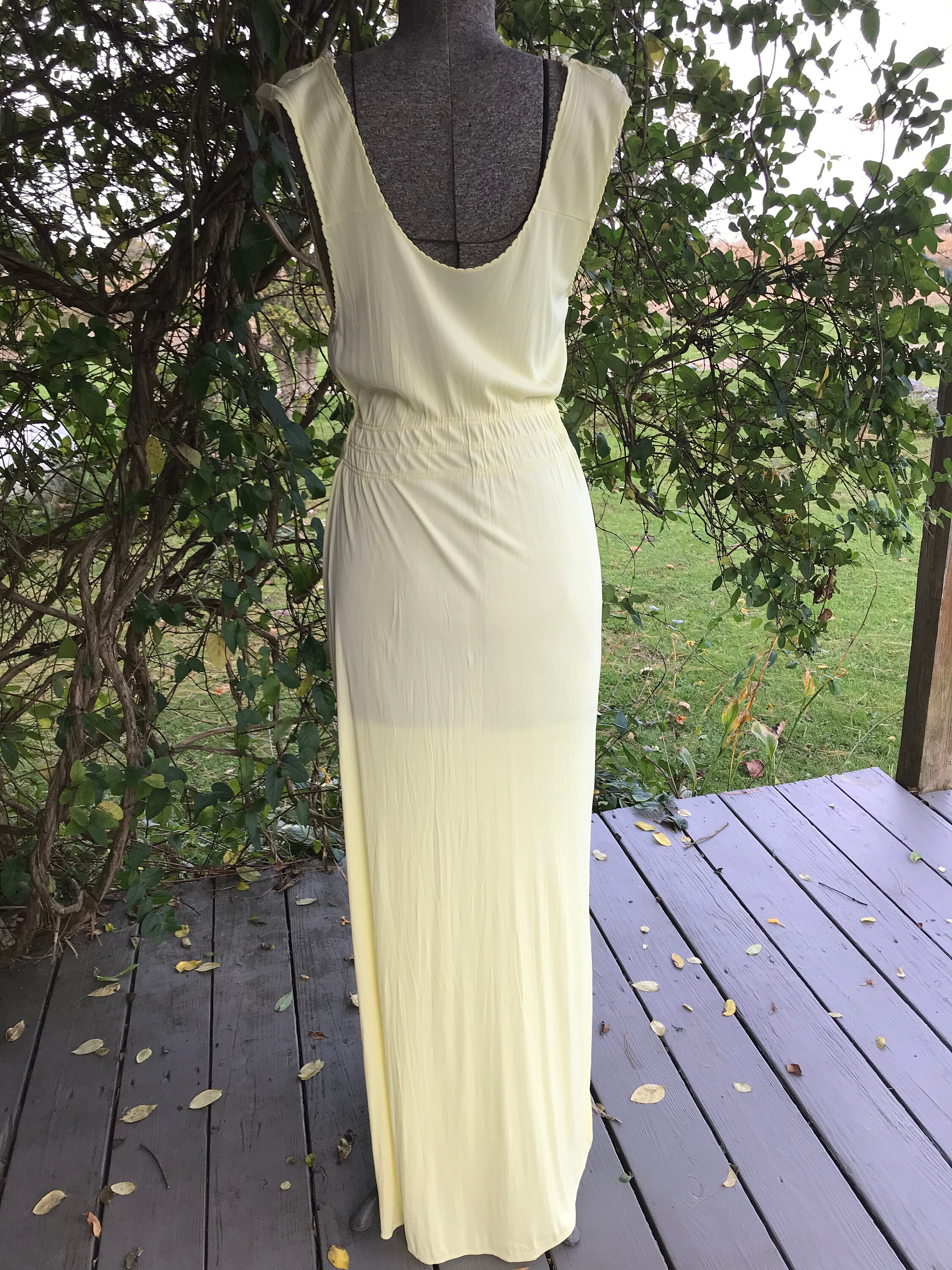 Vintage Ladies Yellow Rayon Nightgown Full Length Nightie - Etsy