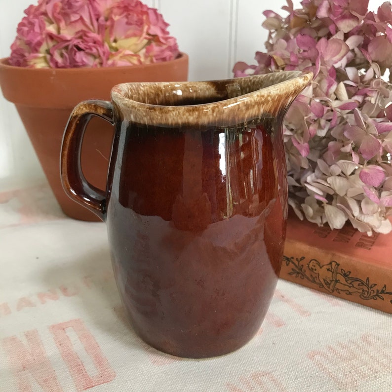Vintage Hull Small Brown Drip Glaze Pitcher Mid Century Hull | Etsy