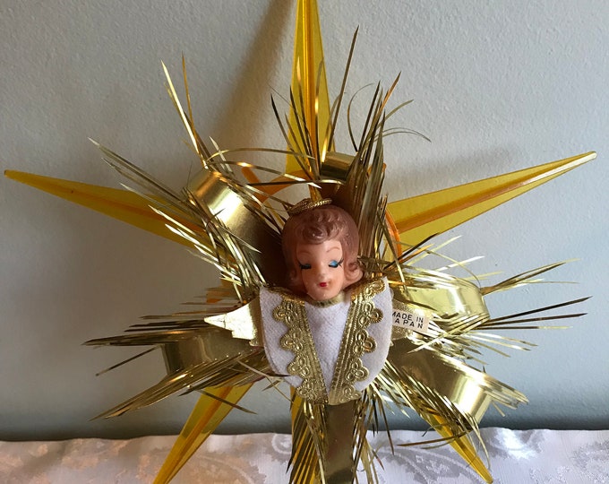 Vintage Star Angel Tree Topper, Retro Decor, Christmas Angel Tree ...