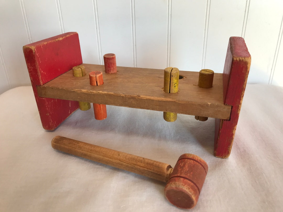 Vintage Wooden Cobbler's Bench Toy Peg Bench 5 Pegs and - Etsy
