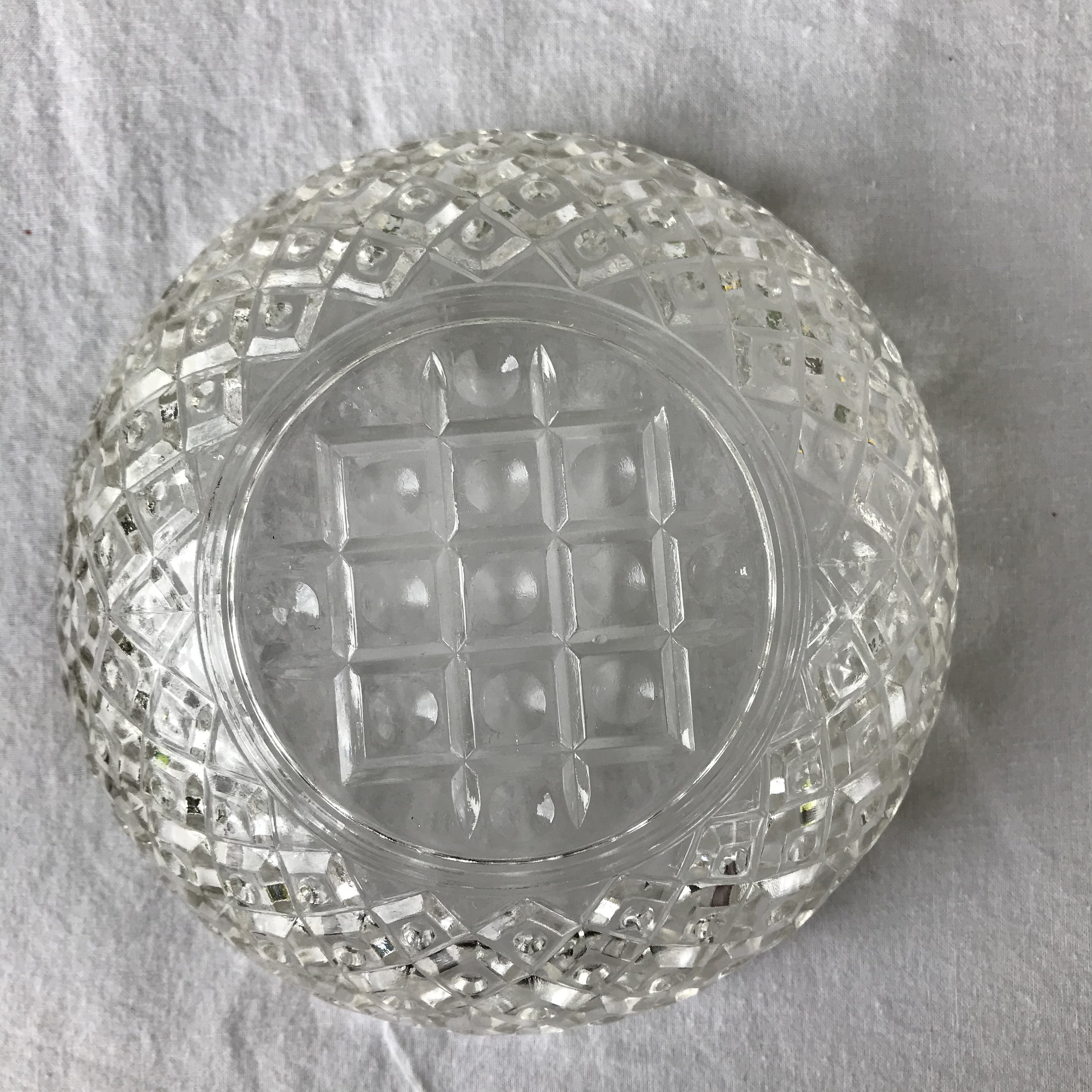 Vintage Pressed Glass Diamond Pattern Candy/Nut Dish Small | Etsy