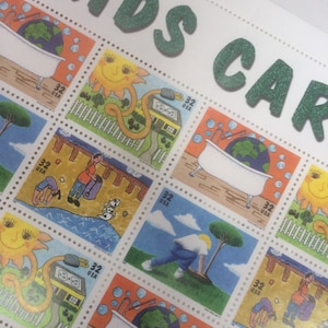 Vintage Kids Care Environment Stamps: 1994 Earth Day Sheet - Etsy