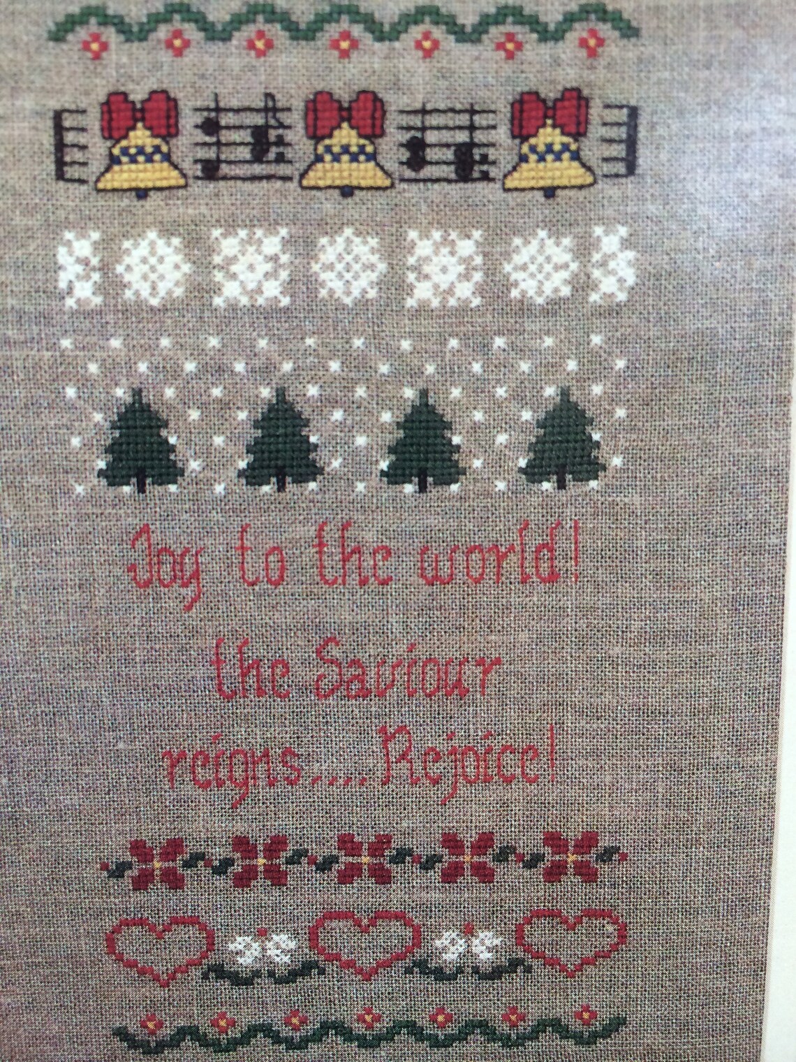 Vintage Cross Stitch Sampler Pattern, A Christmas Hymn Sampler ...