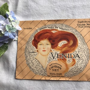 Vintage Venida Light Brown Double Mesh Human Hair Net in Original ...