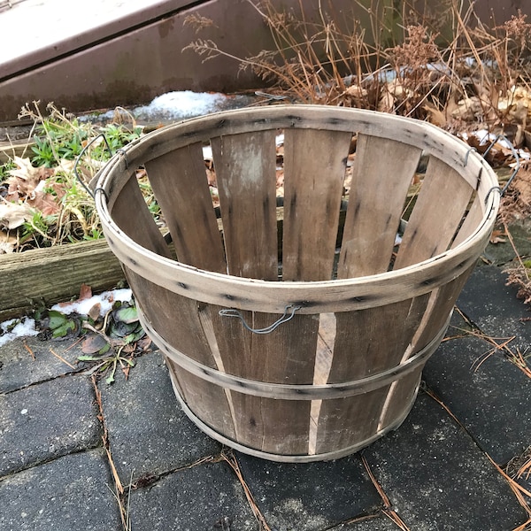 Wood Slat Basket - Etsy