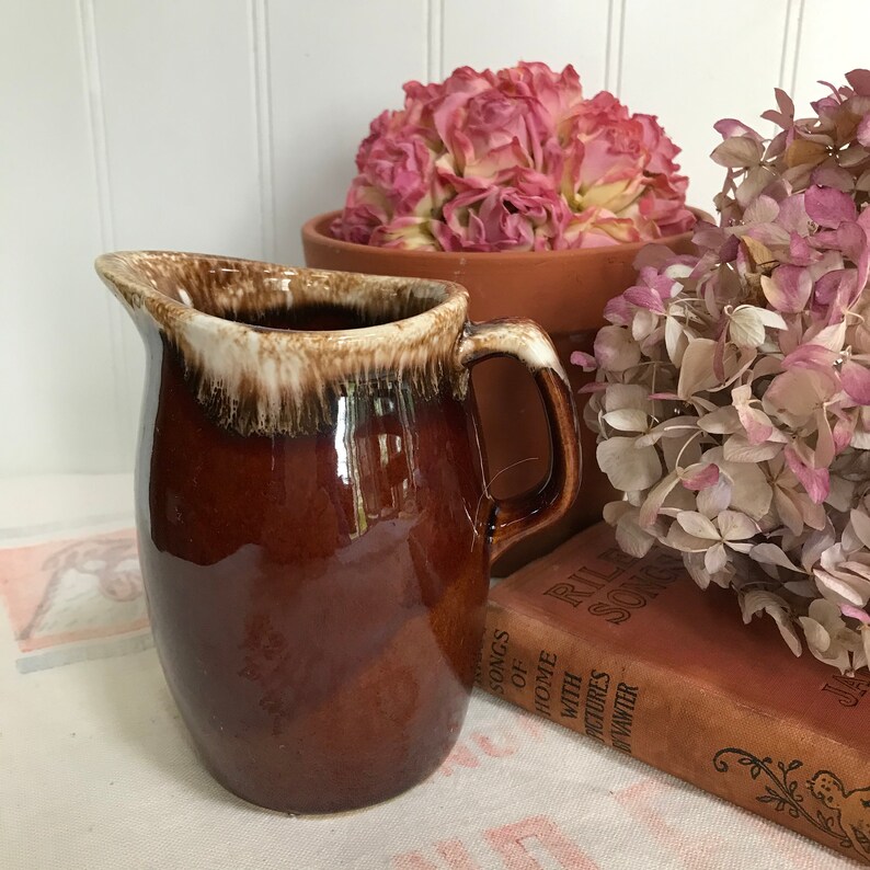 Vintage Hull Small Brown Drip Glaze Pitcher Mid Century Hull | Etsy