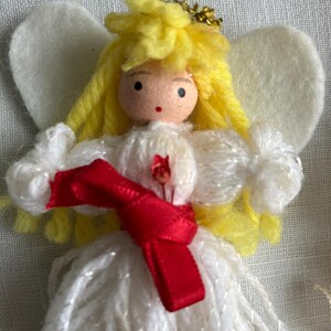 Pair of Little Shabby Handmade Angel Ornaments, One Lace Angel, One ...