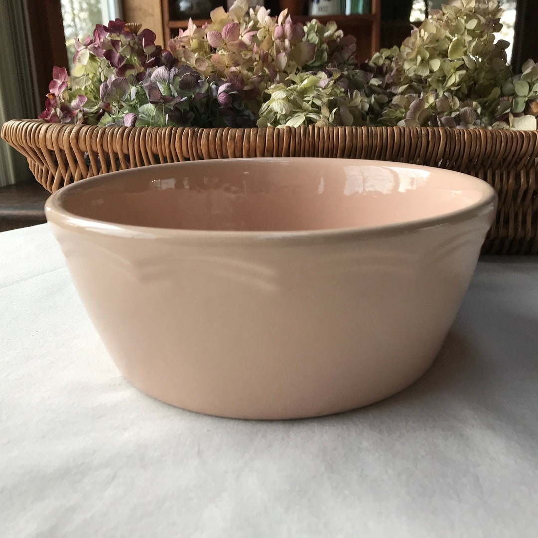 Vintage Pink Hall Serving Bowl, Ceramic Pink Bowl, Blush Pink, Dog Dish ...