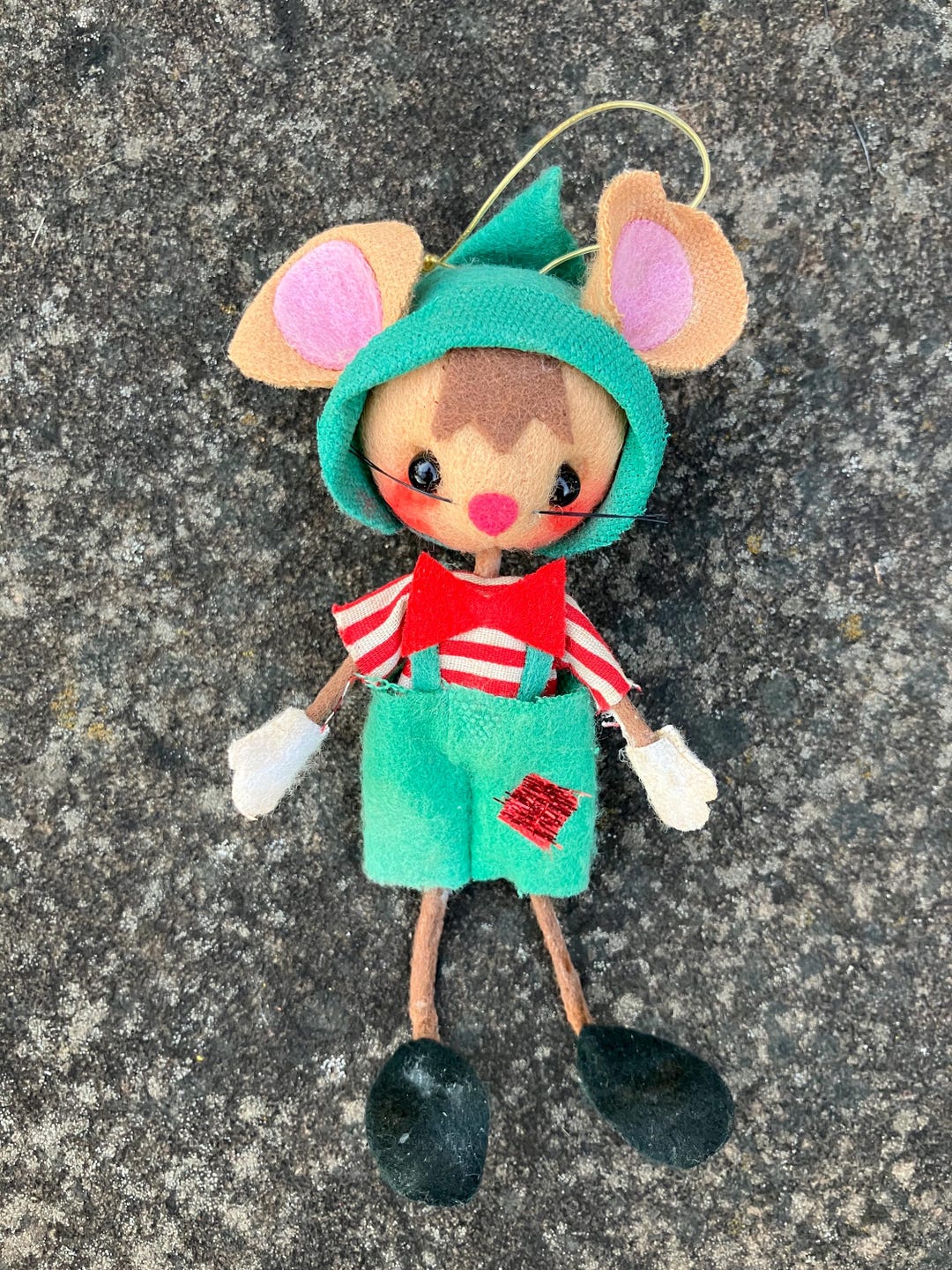 Vintage Elf Mouse Ornament, Green Trousers, Mid Century, Christmas ...