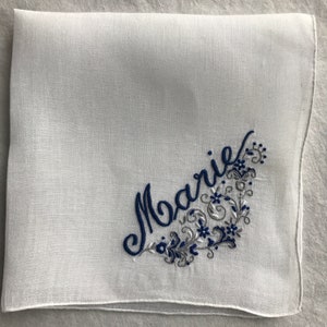 Vintage Embroidered marie Handkerchief, Name Handkerchief, Pretty ...