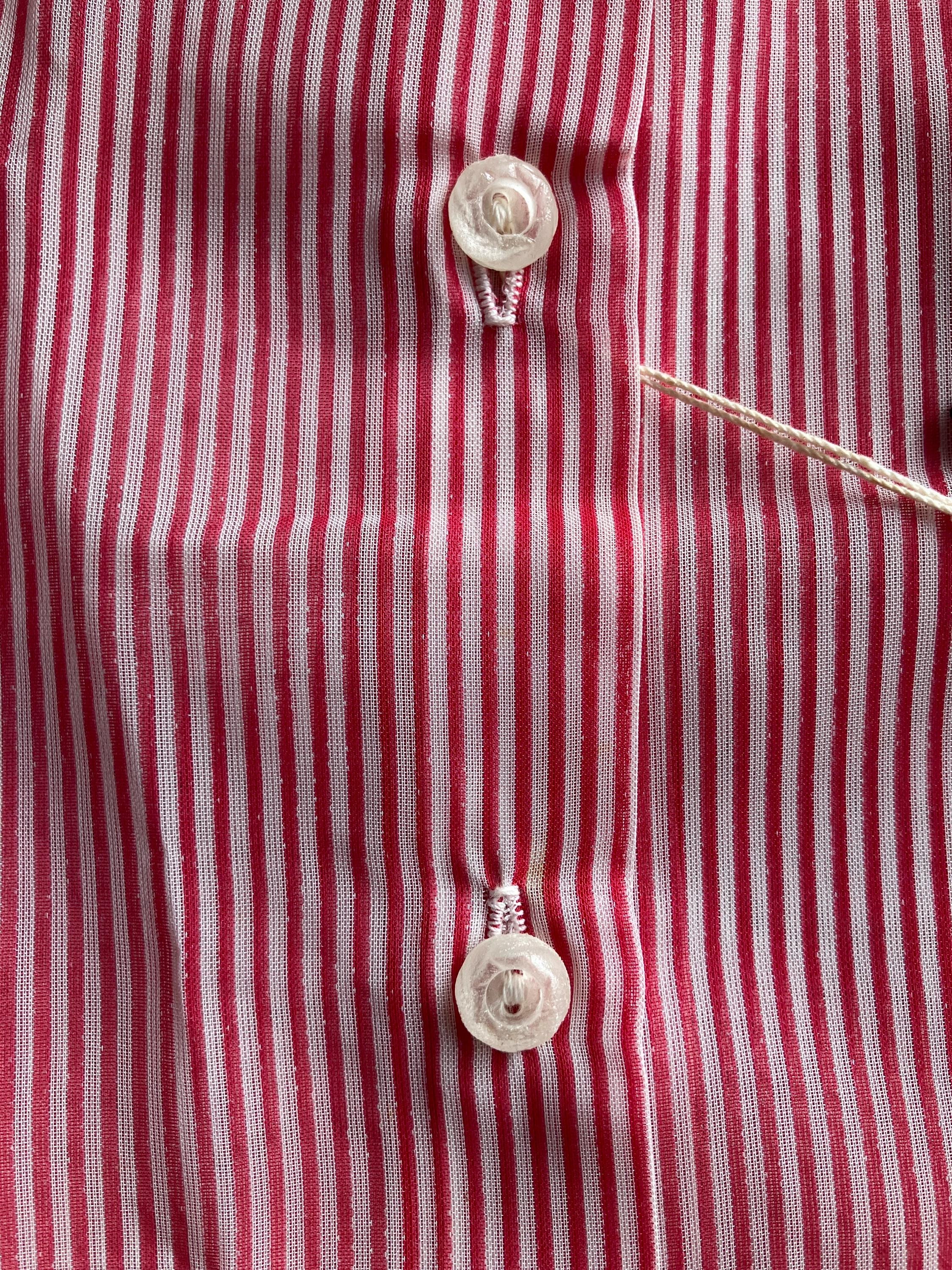 Vintage Sheer Red & White Striped Blouse, Dotty Mann of Cleveland ...