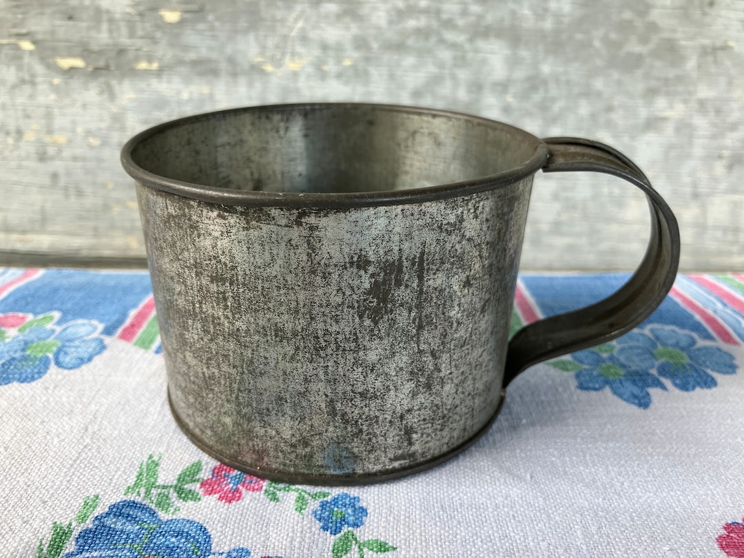 Vintage Primitive Tin Cup, Cowboy Cup, Crafting, Tin Coffee Cup - Etsy