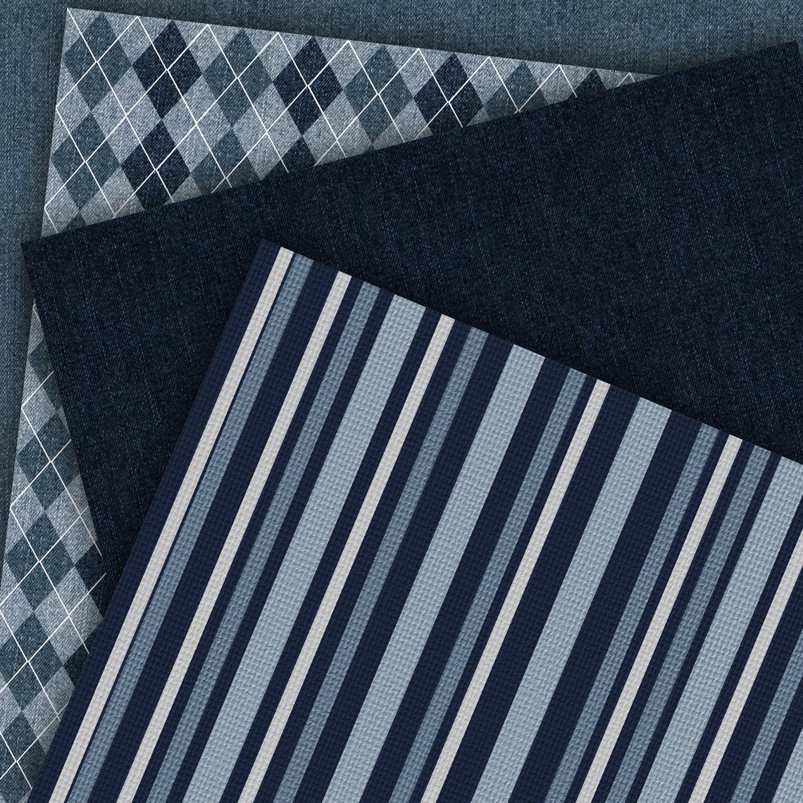 Dapper Denim - Digital Paper Pack - Denim / Stripes / Solid Colors ...