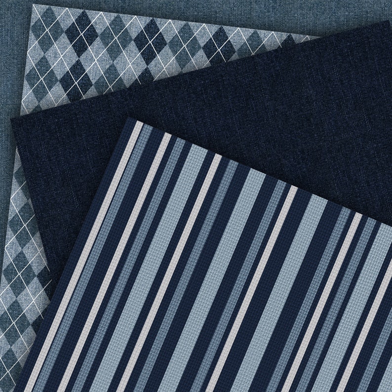 Dapper Denim - Digital Paper Pack - Denim / Stripes / Solid Colors ...