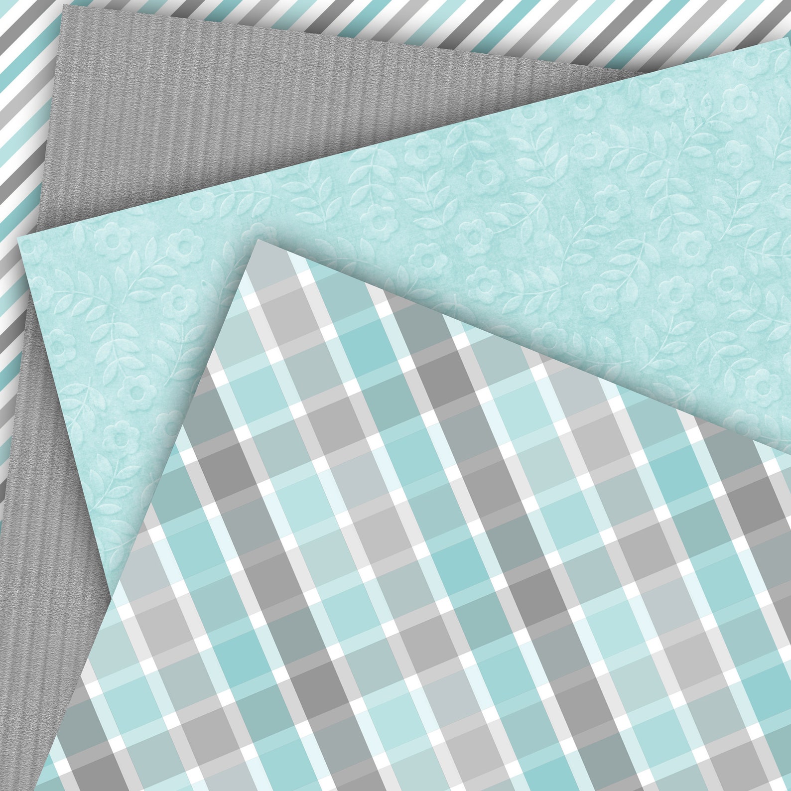 Blue and Gray Sky - Digital Paper Pack / Printable Scrapbook Paper ...