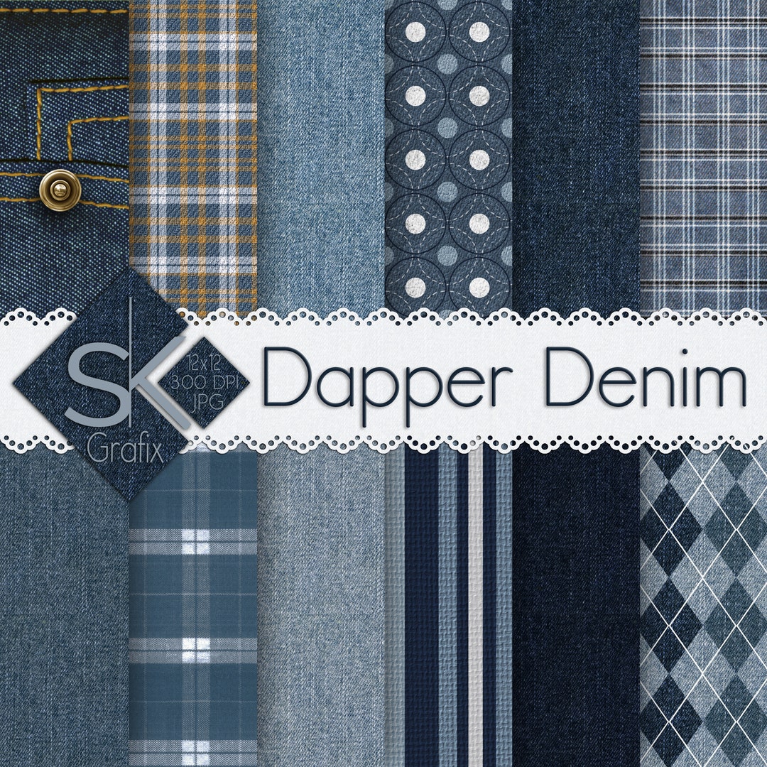 Dapper Denim - Digital Paper Pack - Denim / Stripes / Solid Colors ...