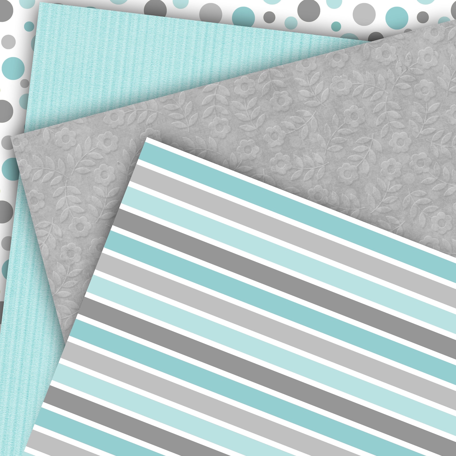 Blue and Gray Sky - Digital Paper Pack / Printable Scrapbook Paper ...