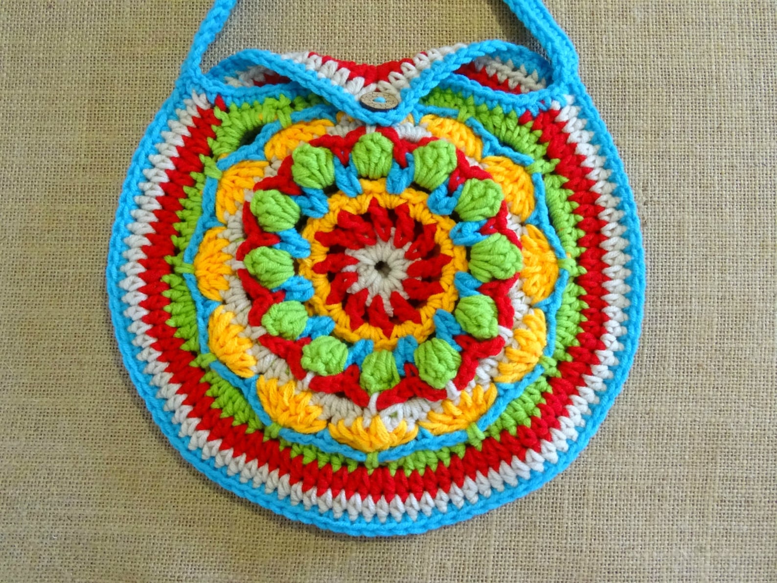 Girls Crochet Mandala Bag Pattern Crocheted DIY Crossbody | Etsy
