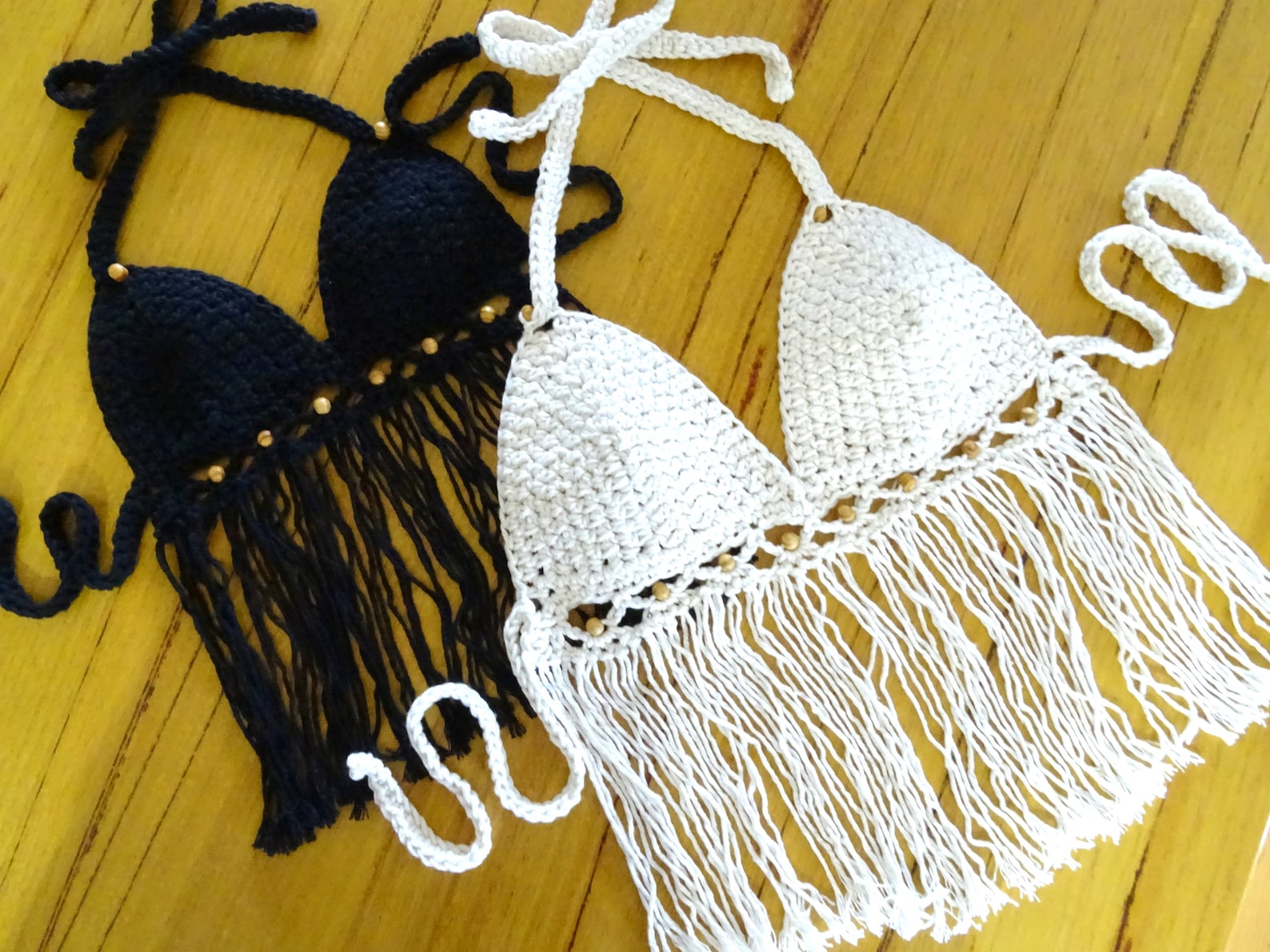 Crochet Boho Top Pattern Download Crocheted Tassel Bikini - Etsy