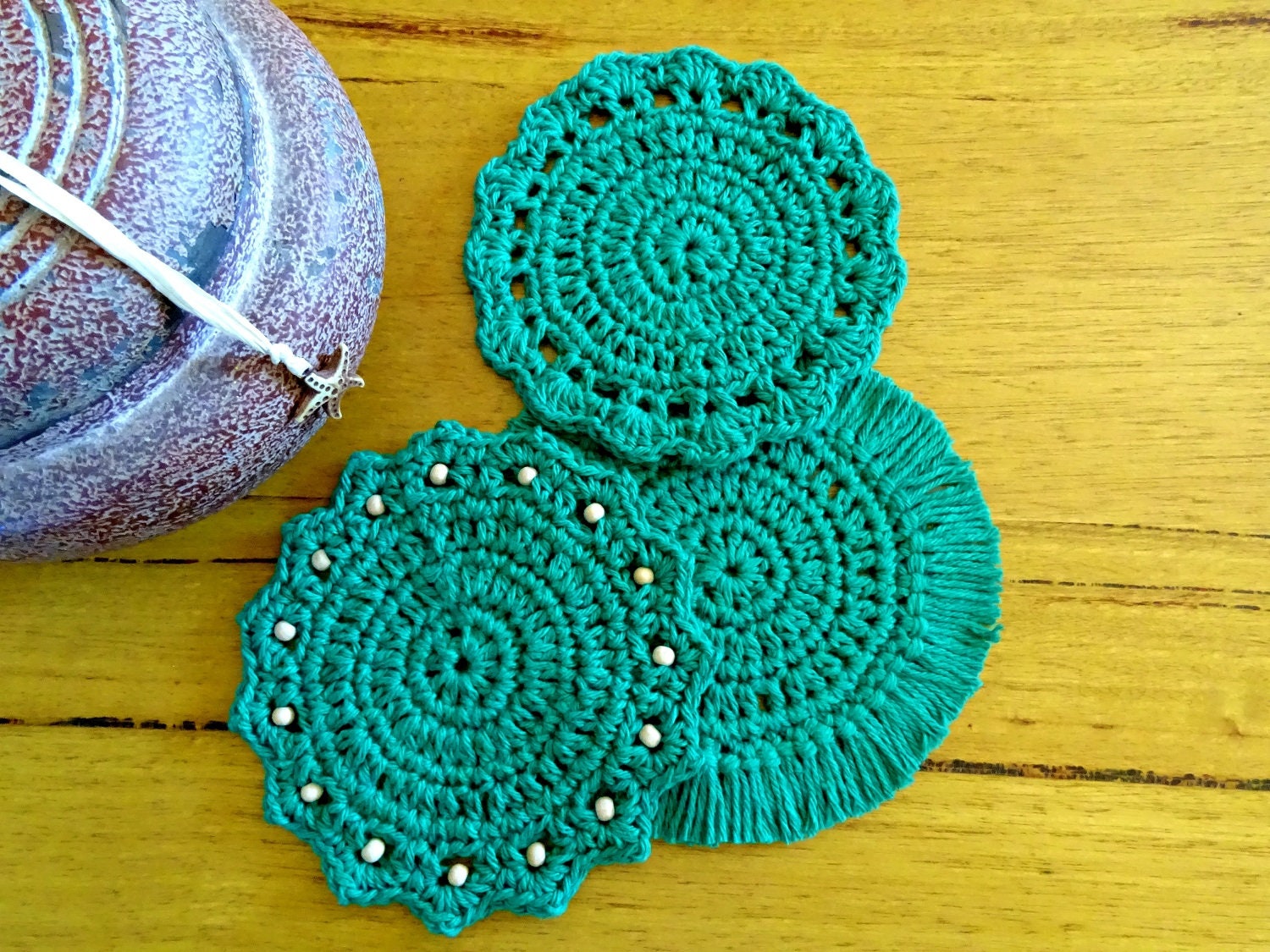 3 X PDF Crochet Coaster Patterns DIY Crocheted Coaster Set - Etsy Canada