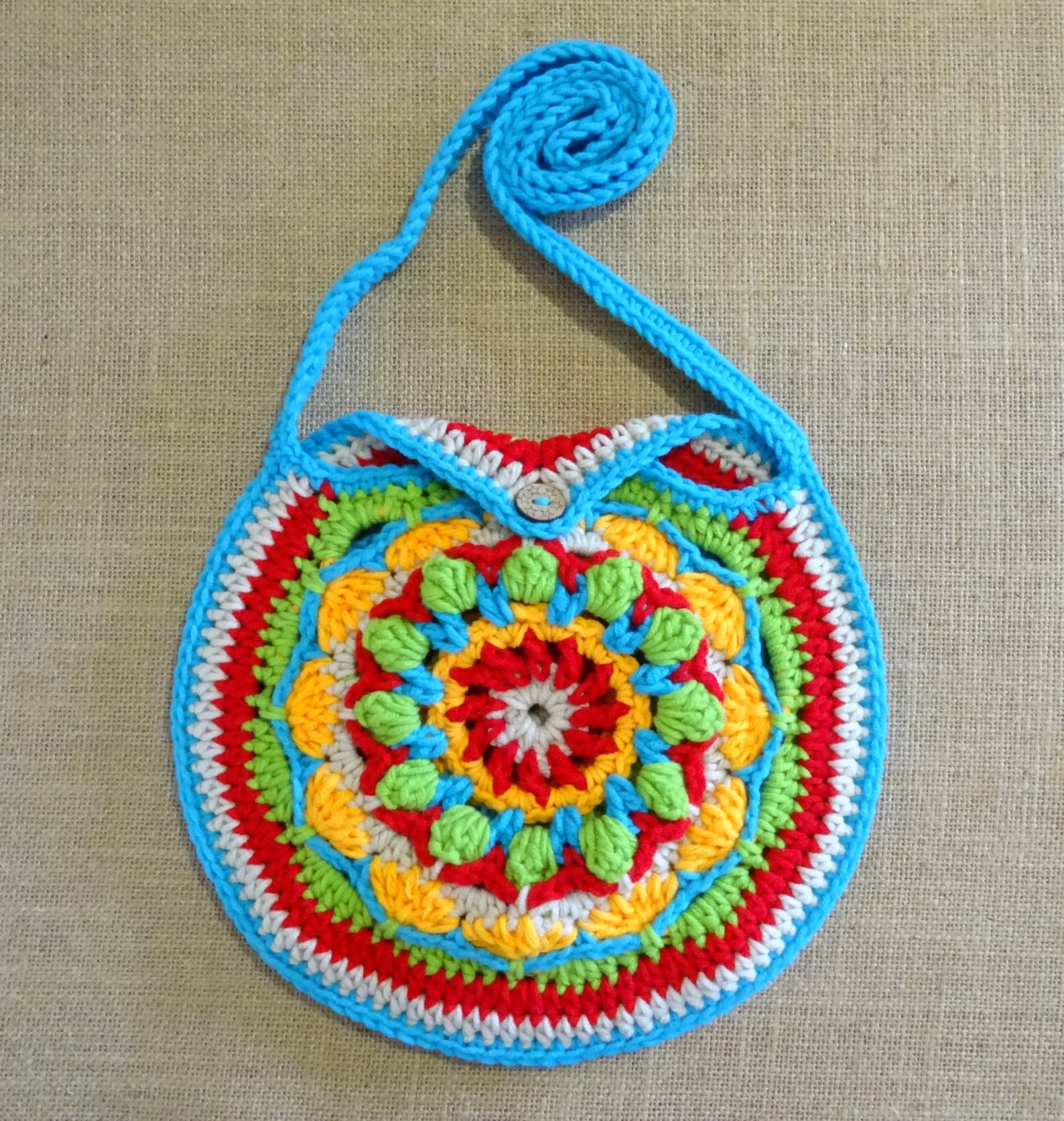 Girls Crochet Mandala Bag Pattern Crocheted DIY Crossbody | Etsy