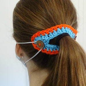 Crochet Face Mask Ponytail Ear Saver Pattern | Crocheted Mask Mates ...