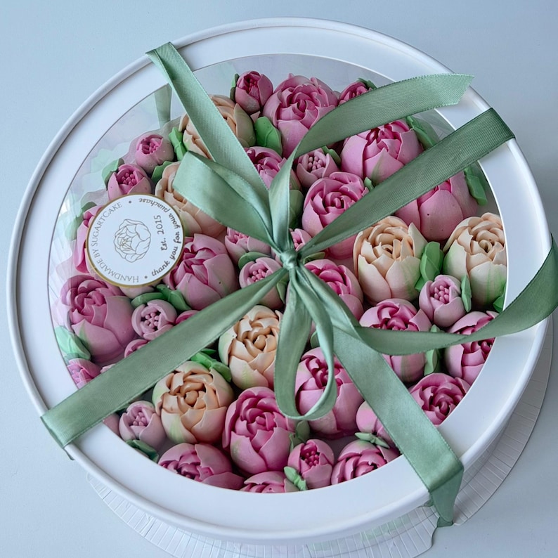 40 Edible Tulips Premium Gift Wedding Flowers Marshmallow Birthday Cake ...