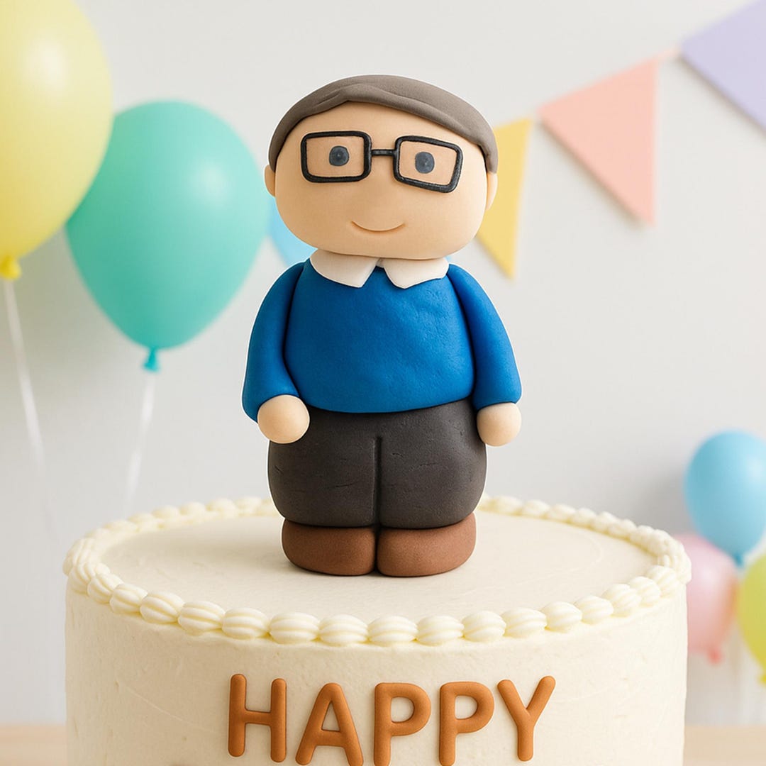 Personalized Grandad Fondant Cake Topper Set With Edible Glue - Etsy