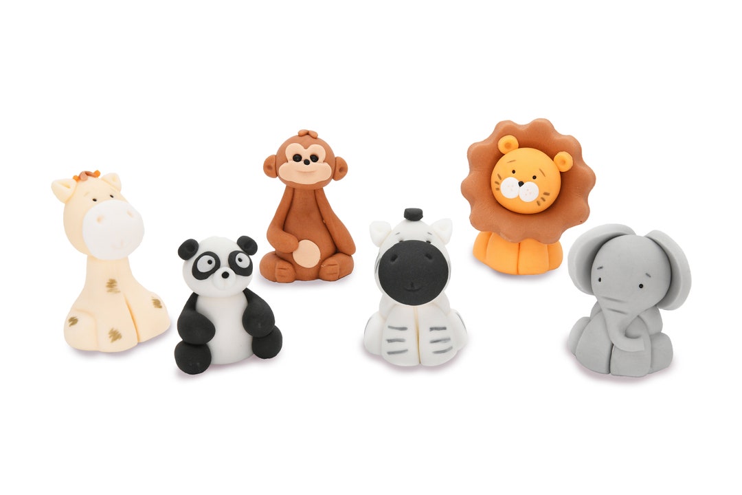 EDIBLE Jungle Animals Cake Topper / Set of 6 / Any Personalised Name ...