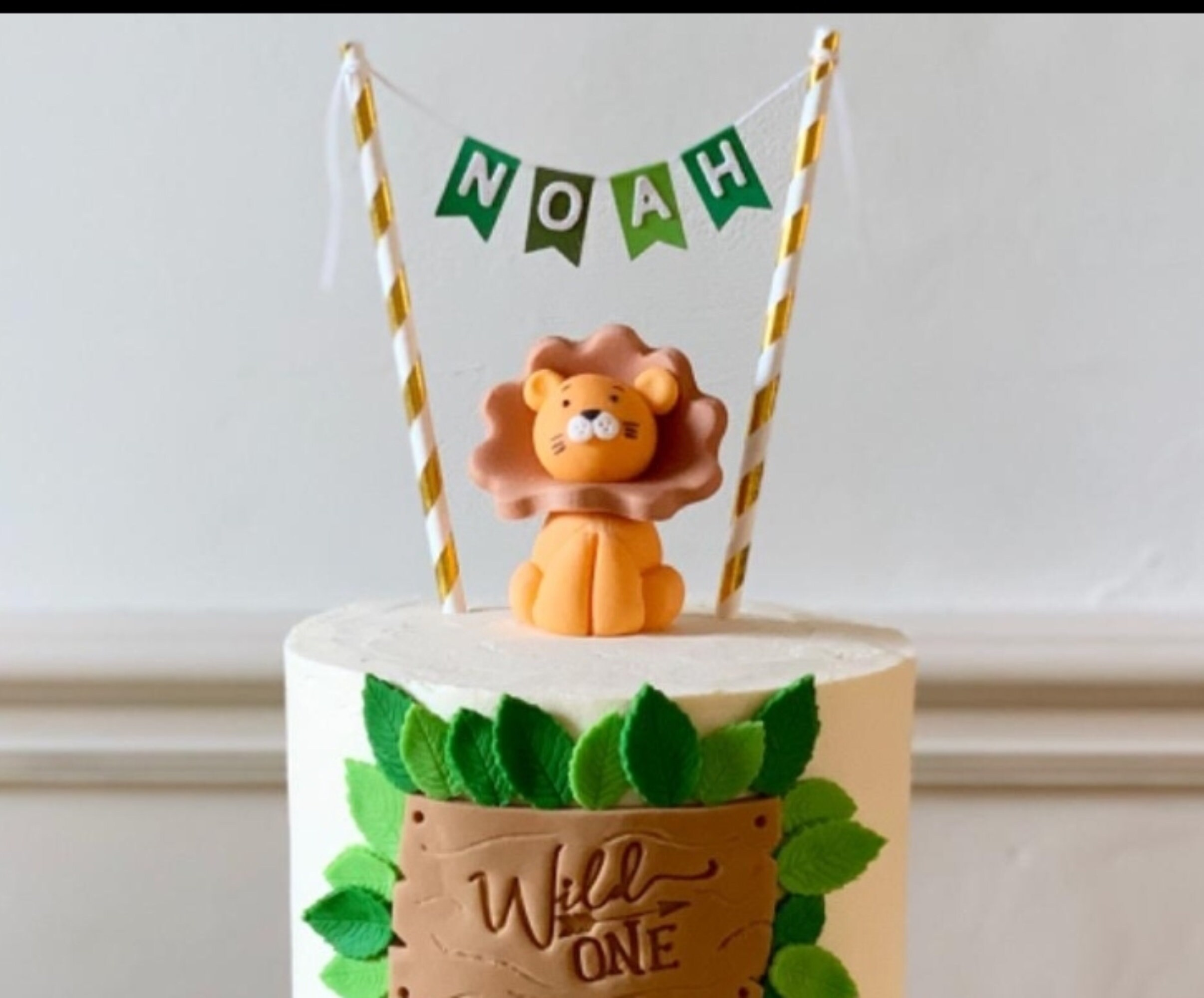 Lion EDIBLE Cake Topper / Personalised Name / Birthday Baby - Etsy UK
