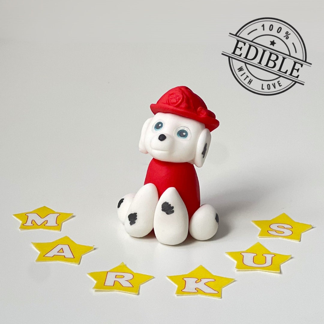 Red PAW Patrol Marshall Cake Topper EDIBLE Decoration Personalised ...