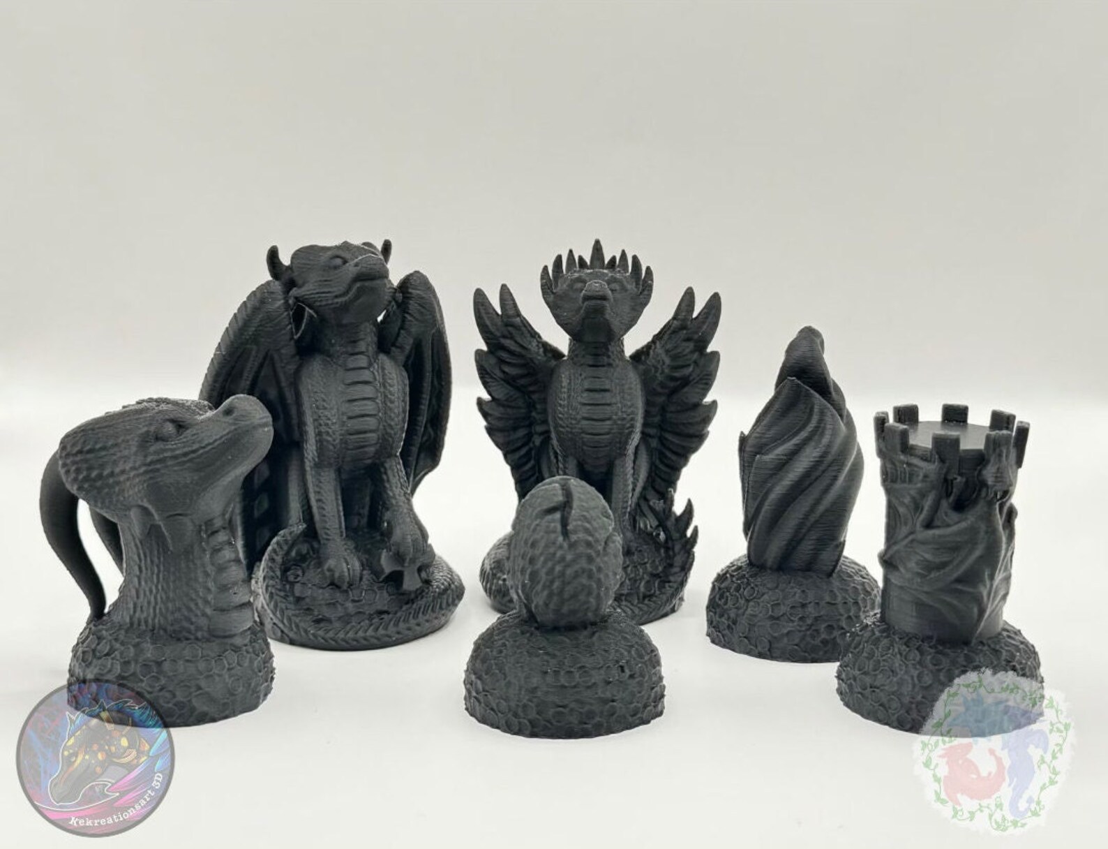 Dragon Chess Set Pair 3D Printed Choose Color - Etsy