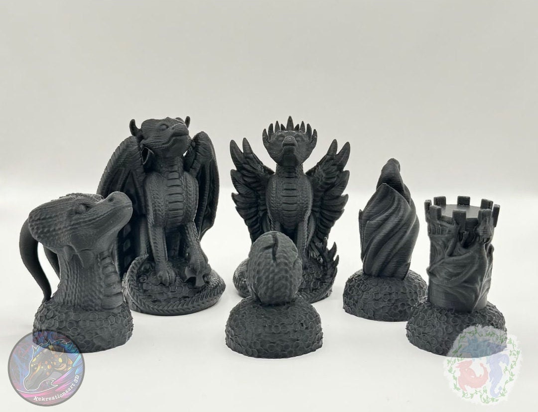 Dragon Chess Set Pair 3D Printed Choose Color - Etsy