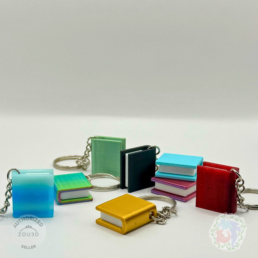 Book Keychain 3D Printed Choose Color - Etsy