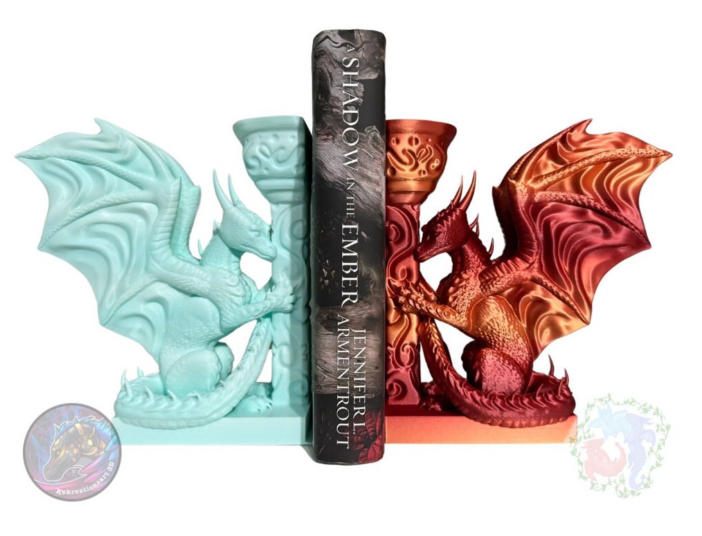 Dragon Book Ends 3D Printed Choose Color - Etsy