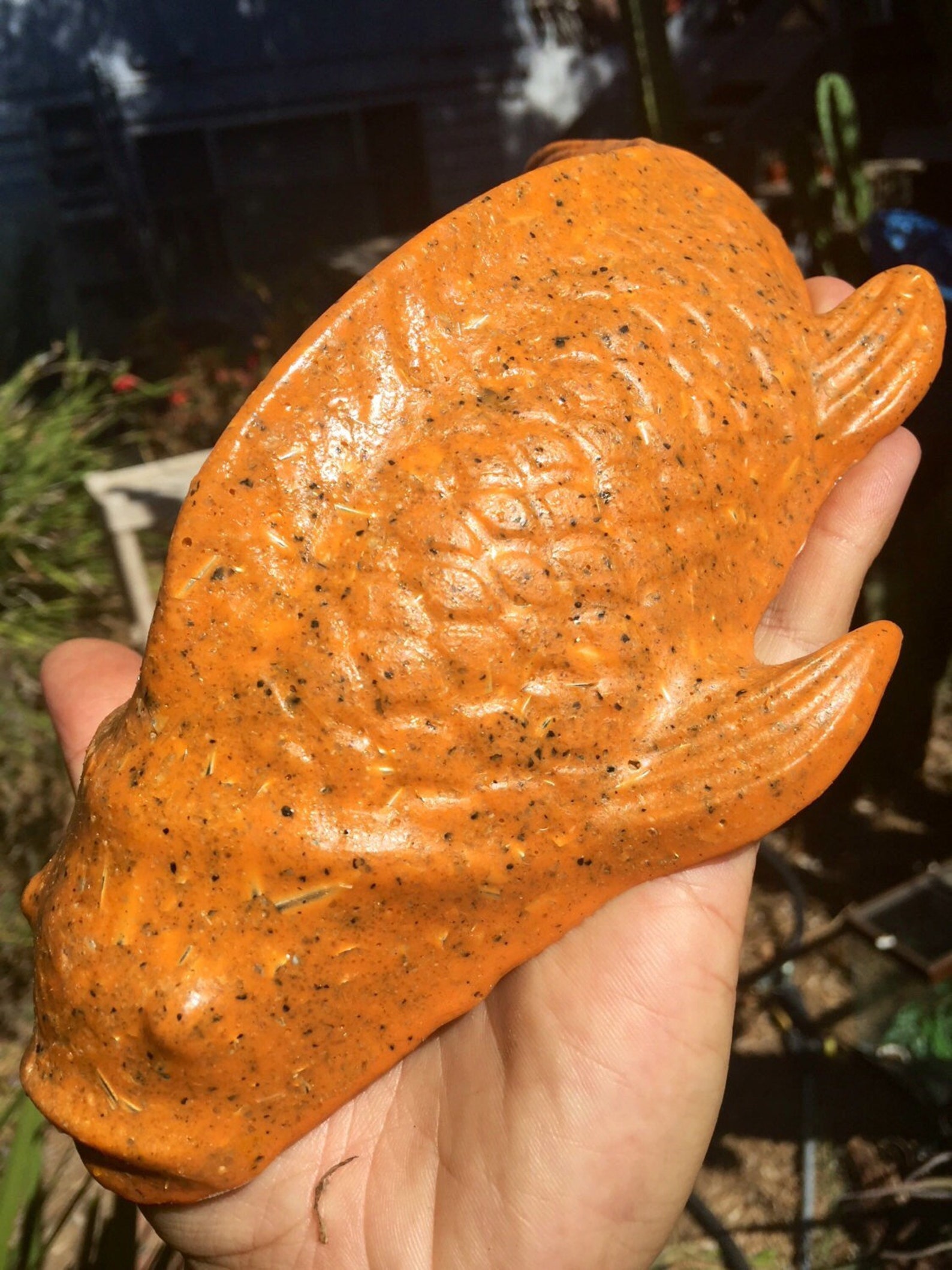 Opulent Orgone Orange Large Koi Fish Sculpture - Orgone Energy ...