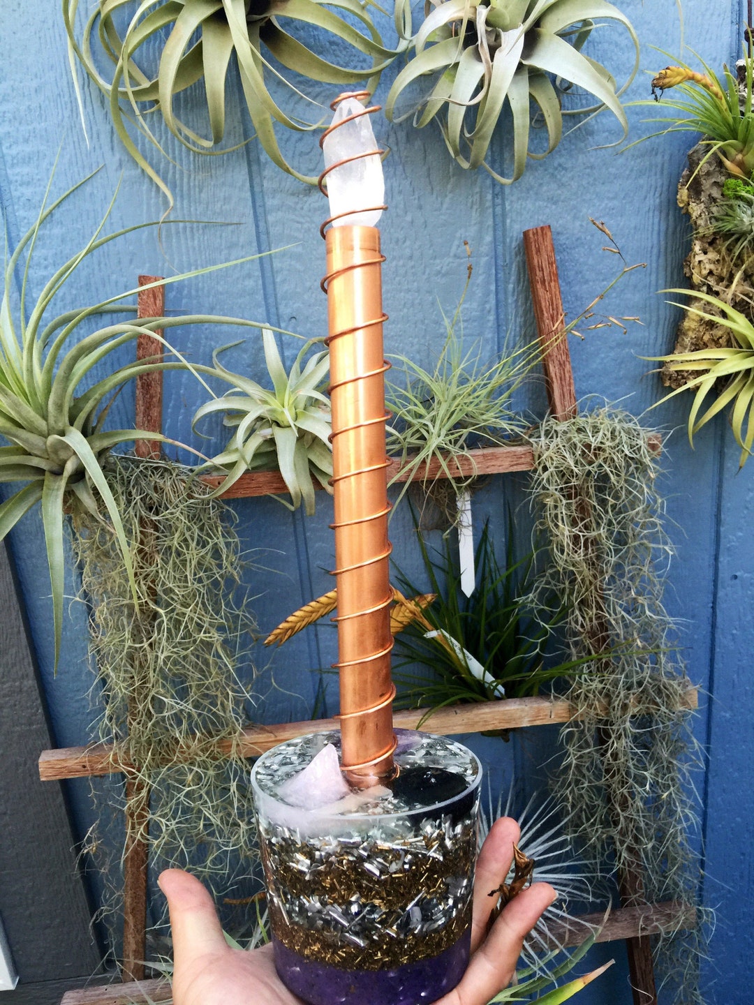 Stunning Tall Twist Powerful Tabletop Orgone Cloud Buster - Chembuster ...