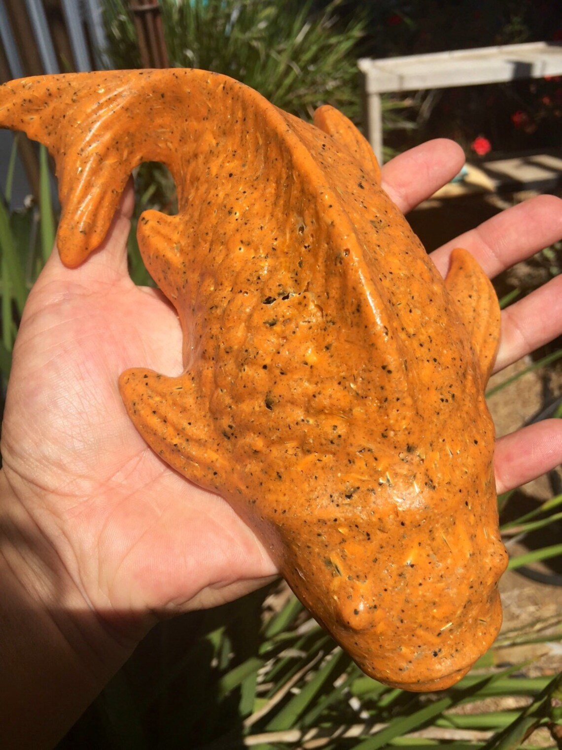 Opulent Orgone Orange Large Koi Fish Sculpture - Orgone Energy ...