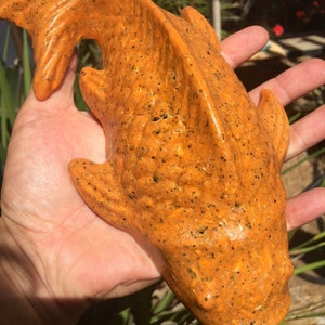 Opulent Orgone Orange Large Koi Fish Sculpture - Orgone Energy ...