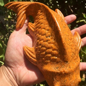 Opulent Orgone Orange Large Koi Fish Sculpture - Orgone Energy ...