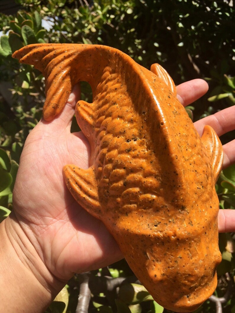 Opulent Orgone Orange Large Koi Fish Sculpture Orgone Energy | Etsy