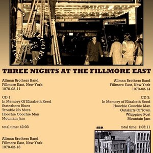 The Allman Brothers Live at the Fillmore East 1970 Febuary LTD 3CD OOP ...
