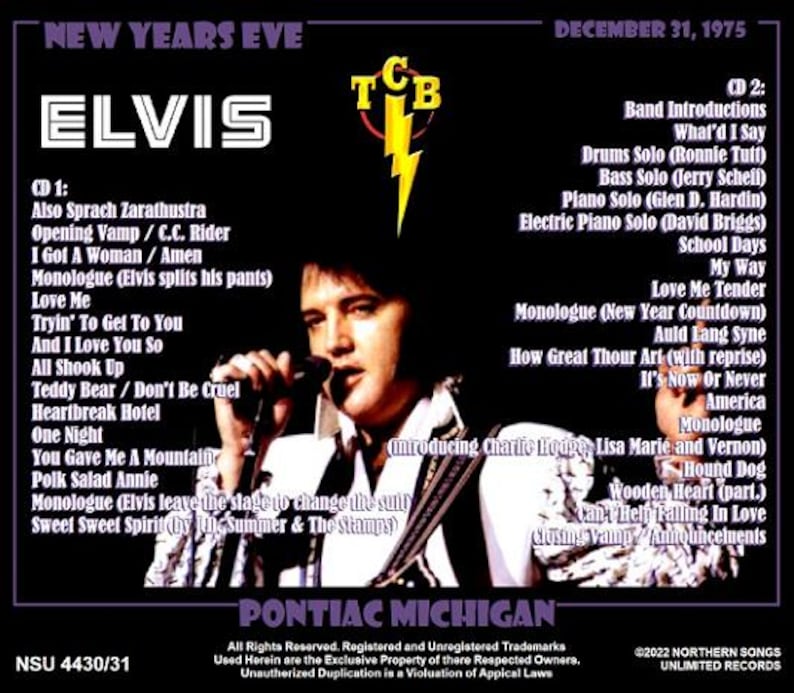 Elvis Presley Live New Years Eve 1975 December 31st Ltd 2cd - Etsy