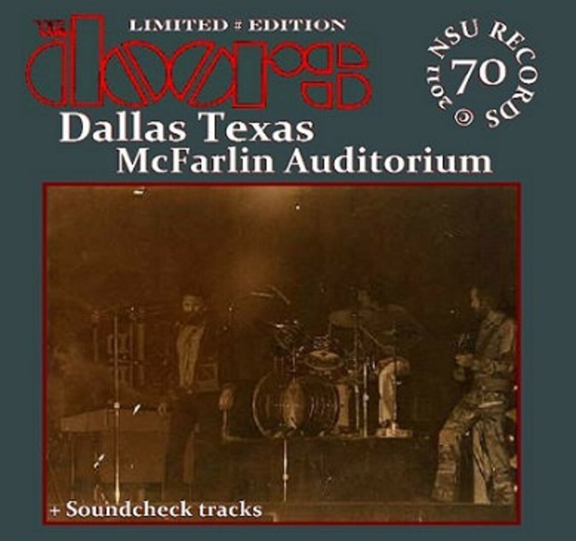The Doors Live in Dallas Texas 1970 December 11th Limited # Cd Very ...